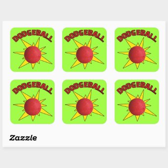 Dodgeball Square Sticker | Zazzle