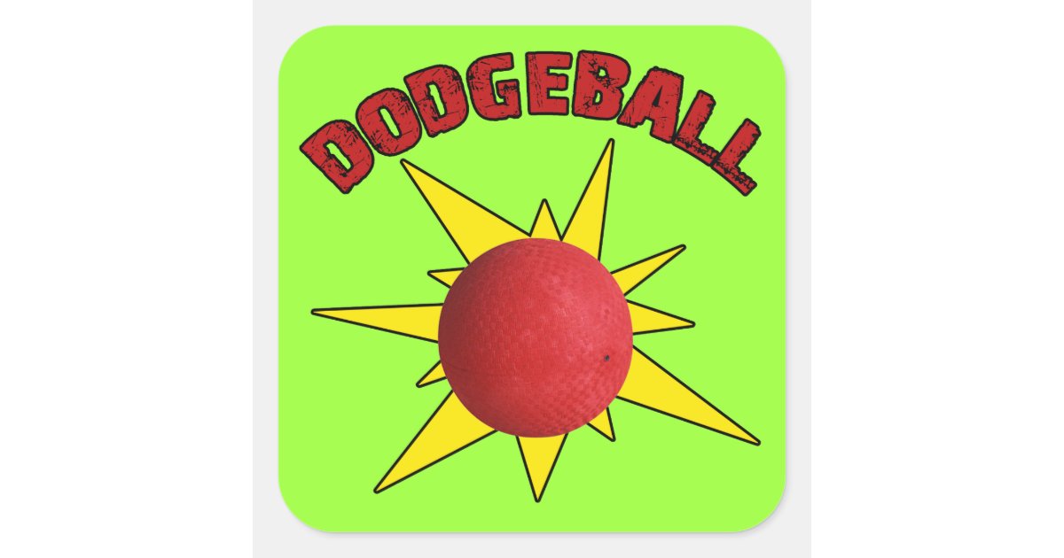 Dodgeball Square Sticker | Zazzle