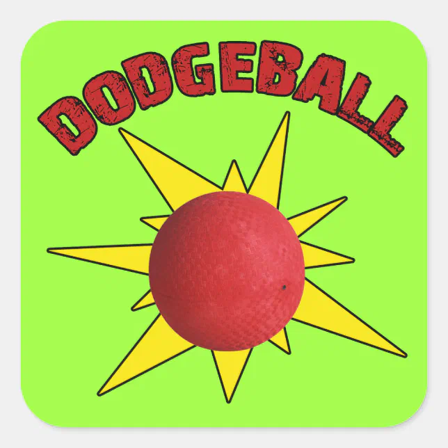 Dodgeball Square Sticker | Zazzle