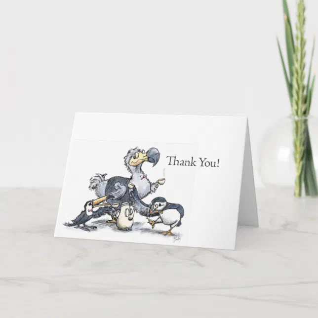(Dodo, Toucan, and Puffin) Thank you! Thank You Card | Zazzle