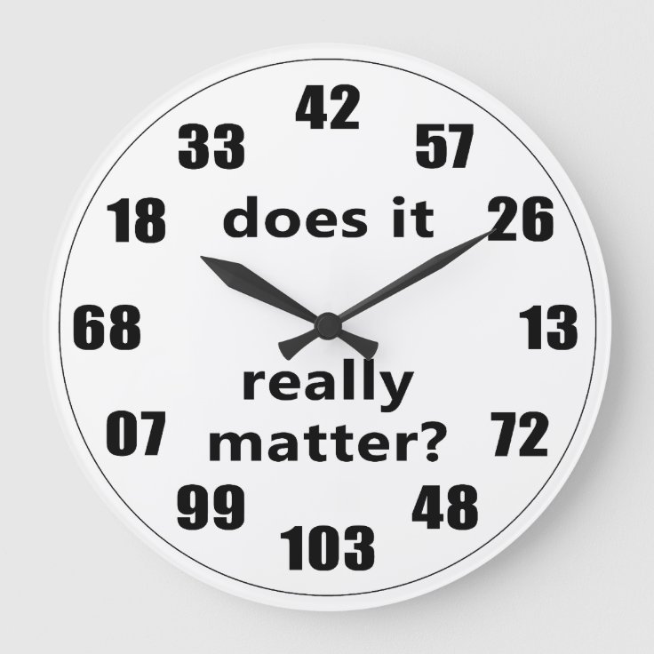Does it Really Matter? Large Clock | Zazzle