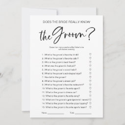 Does The Bride Really Know The Groom Game Invitation | Zazzle