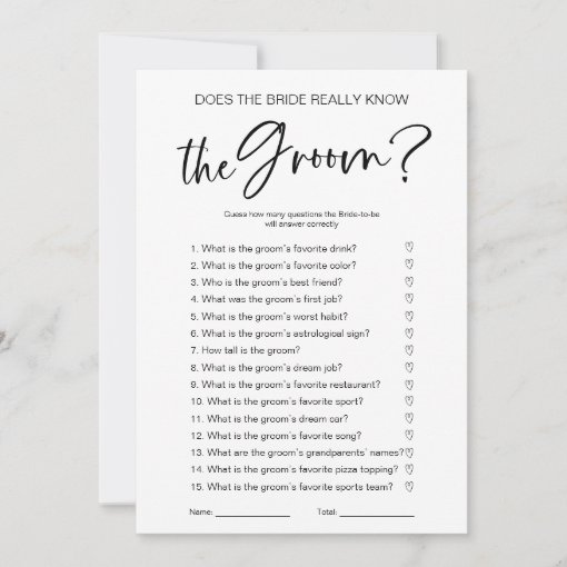 Does The Bride Really Know The Groom Game Invitation | Zazzle