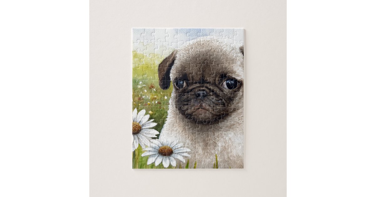 Dog 114 Puppy Pug Jigsaw Puzzle | Zazzle