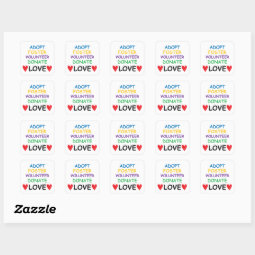 Dog Adopt Foster Volunteer Donate Love Sticker | Zazzle