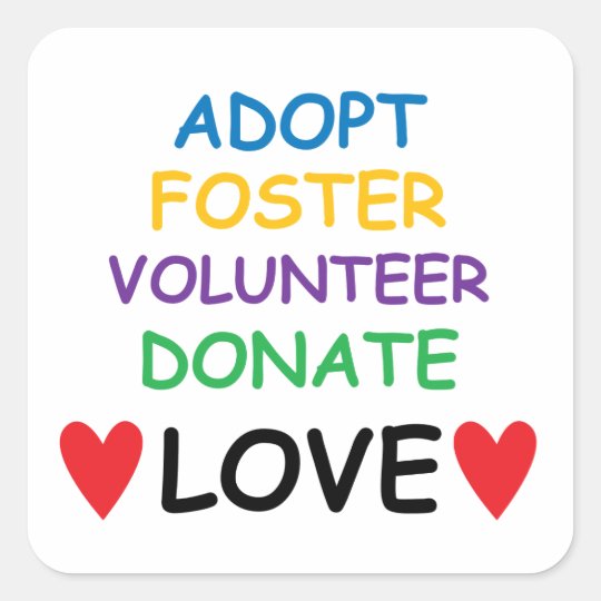 Dog Adopt Foster Volunteer Donate Love Sticker | Zazzle.com
