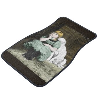 Dog Adoring Girl Car Mat | Zazzle