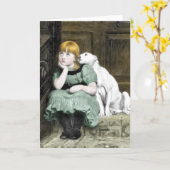 Dog Adoring Girl Victorian Painting Card | Zazzle