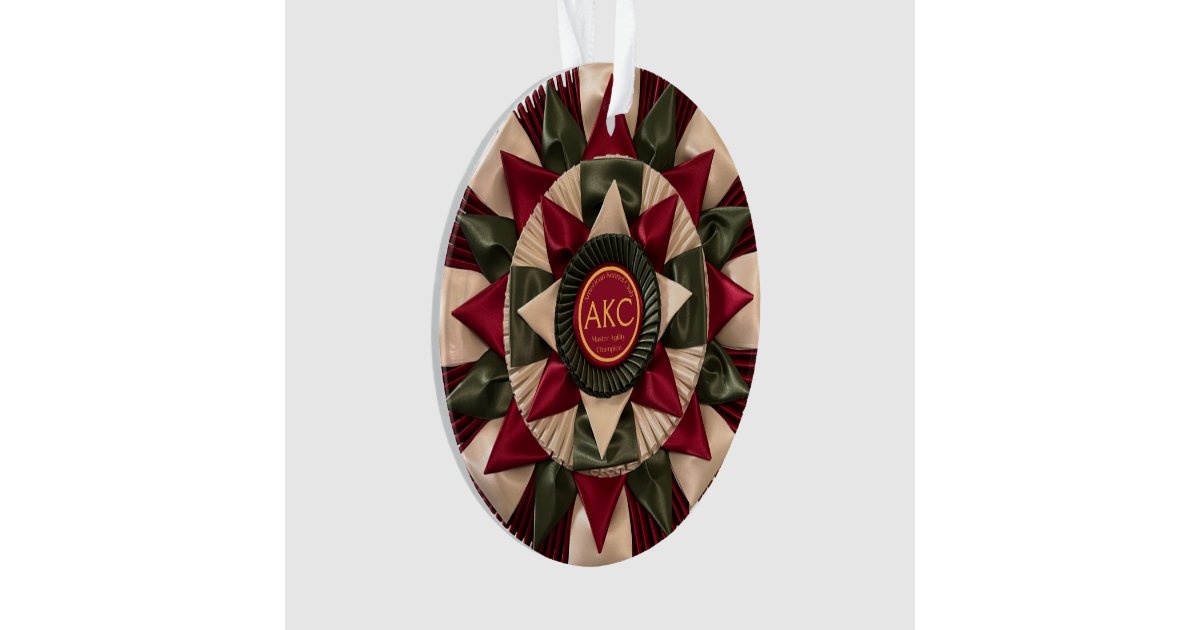 Dog Agility Custom MACH Ribbon Acrylic Christmas Ornament | Zazzle
