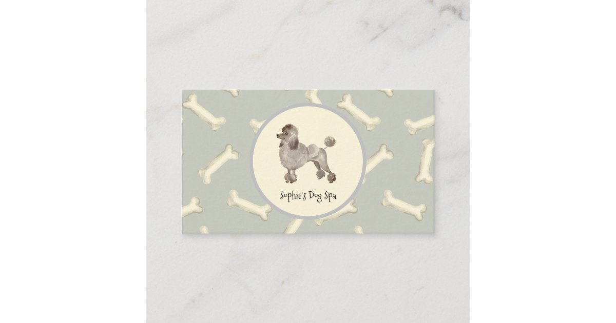 Dog And Bone Print Pattern Dog Grooming Spa Business Card | Zazzle