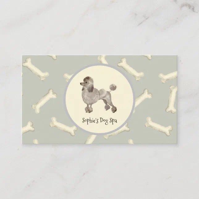 Dog And Bone Print Pattern Dog Grooming Spa Business Card | Zazzle