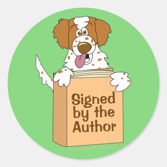 Dog and Book Signed by Author Stickers Childrens | Zazzle.com