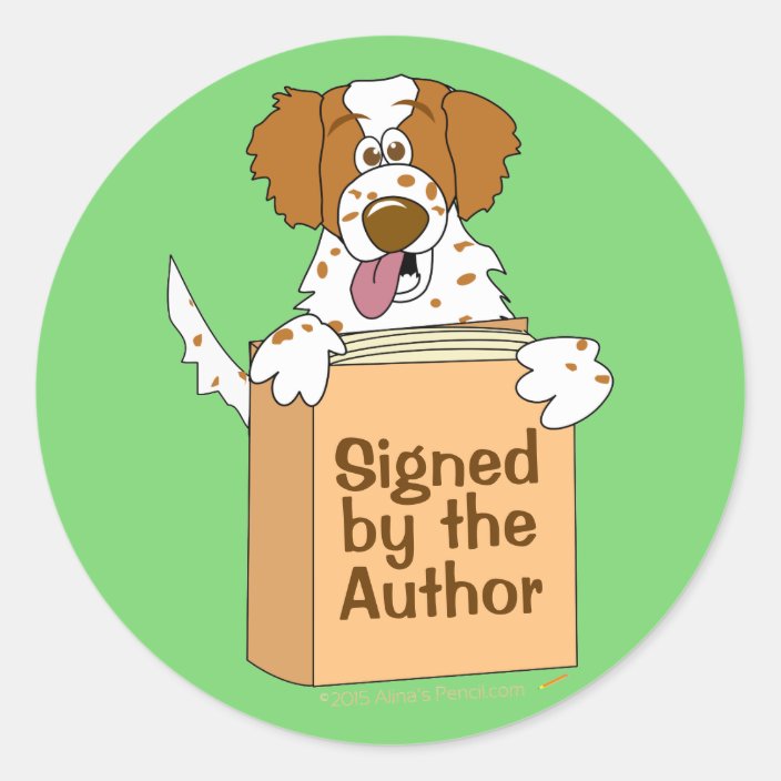 Dog and Book Signed by Author Stickers Childrens | Zazzle.com