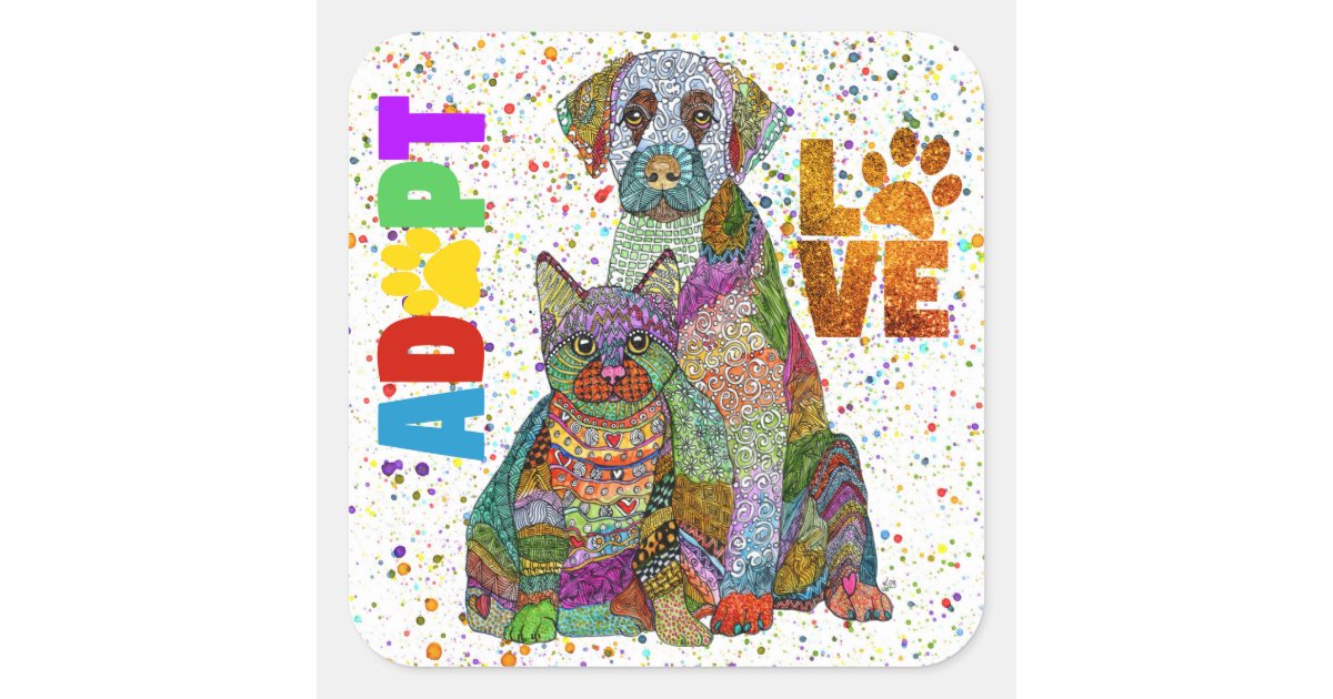 Dog and Cat Adoption and Rescue Stickers | Zazzle