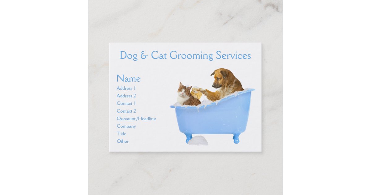 Dog and Cat Grooming Service Business Card | Zazzle