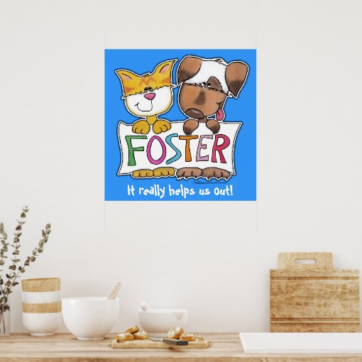 Dog and Cat Hold FOSTER Banner Poster | Zazzle