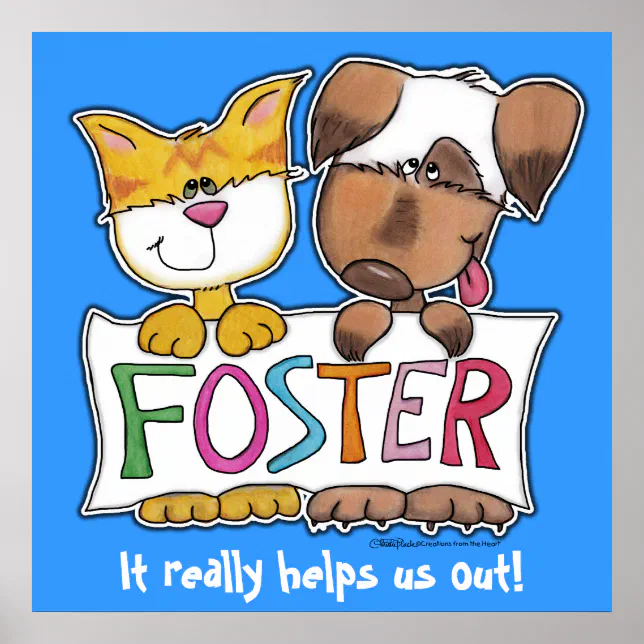 Dog and Cat Hold FOSTER Banner Poster | Zazzle