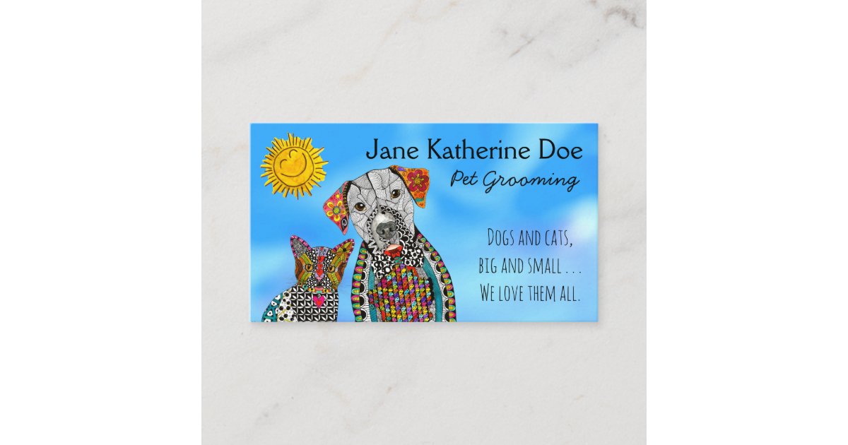 Dog and Cat Pet Grooming Business Cards | Zazzle