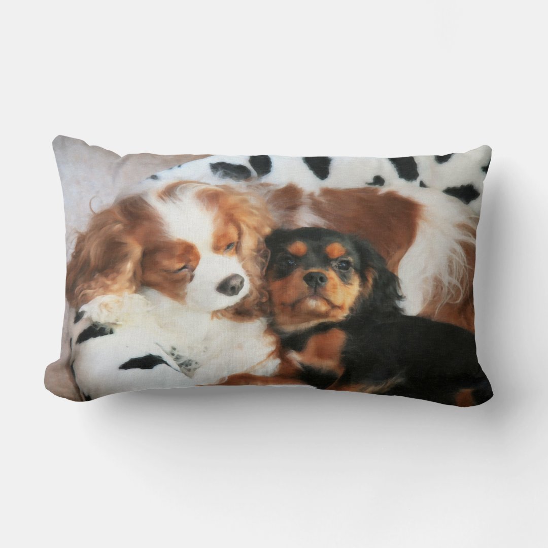 Dog And Puppy Cavalier King Charles Spaniel Pillow | Zazzle