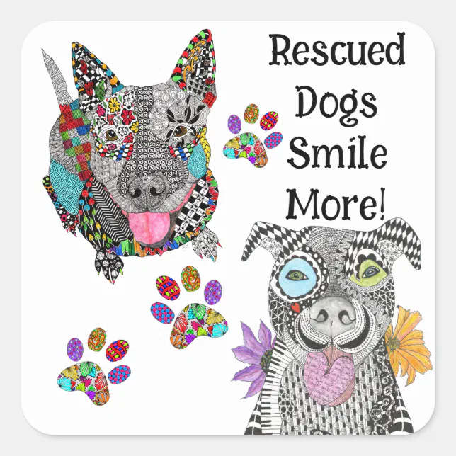 Dog Animal Adoption and Rescue Stickers | Zazzle