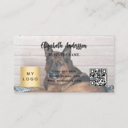 Dog animal photo qr code business logo loyalty card | Zazzle