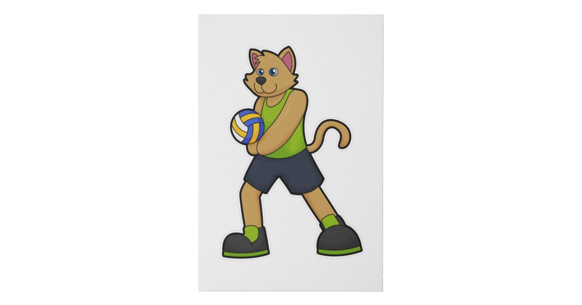 Dog as Volleyball player with Volleyball Faux Canvas Print | Zazzle