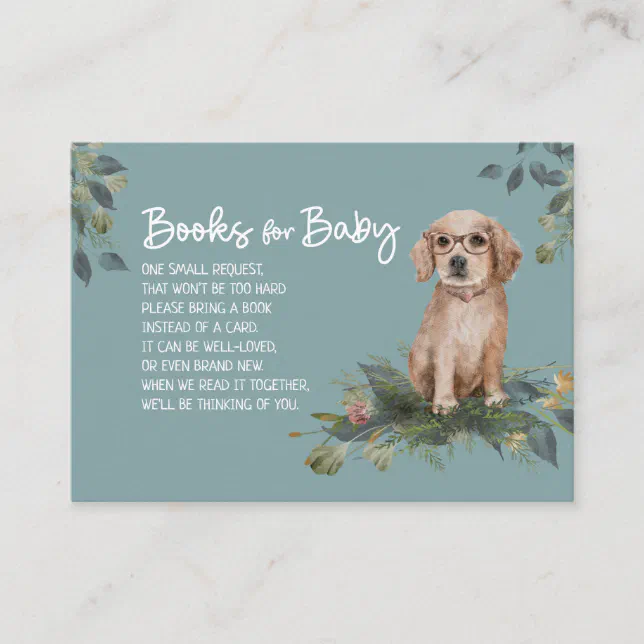 Dog Baby Shower Puppy Book Request Enclosure Card | Zazzle