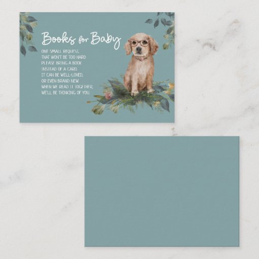 Dog Baby Shower Puppy Book Request Enclosure Card | Zazzle