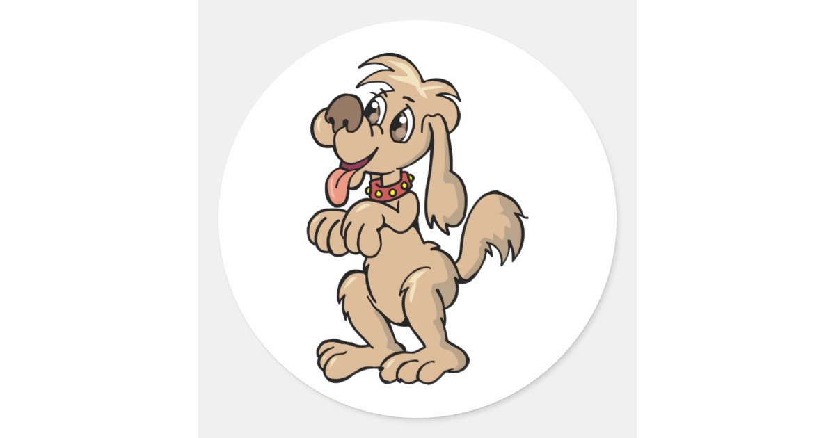 Dog Begging Classic Round Sticker | Zazzle