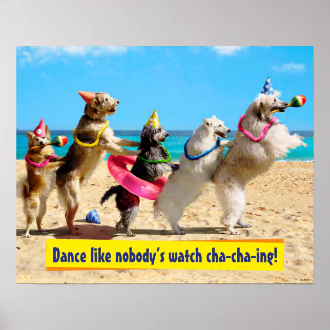 Dog Birthday Party Conga Line Poster | Zazzle