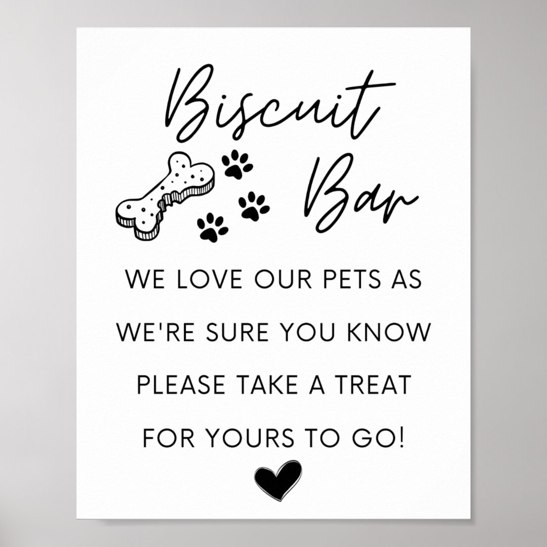 Dog Biscuit Bar | Wedding Sign | Dog Wedding Favor | Zazzle