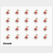 Dog Biting A Santa Claus Classic Round Sticker | Zazzle