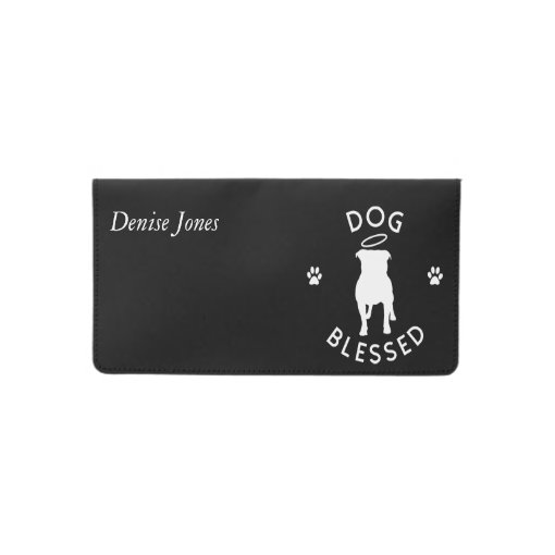 "Dog Blessed" Pit Bull Angel Checkbook Cover | Zazzle