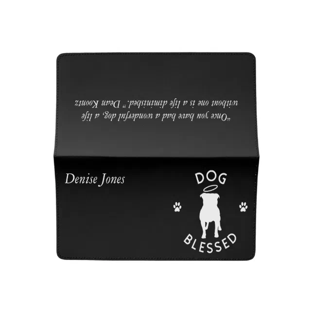 "Dog Blessed" Pit Bull Angel Checkbook Cover | Zazzle