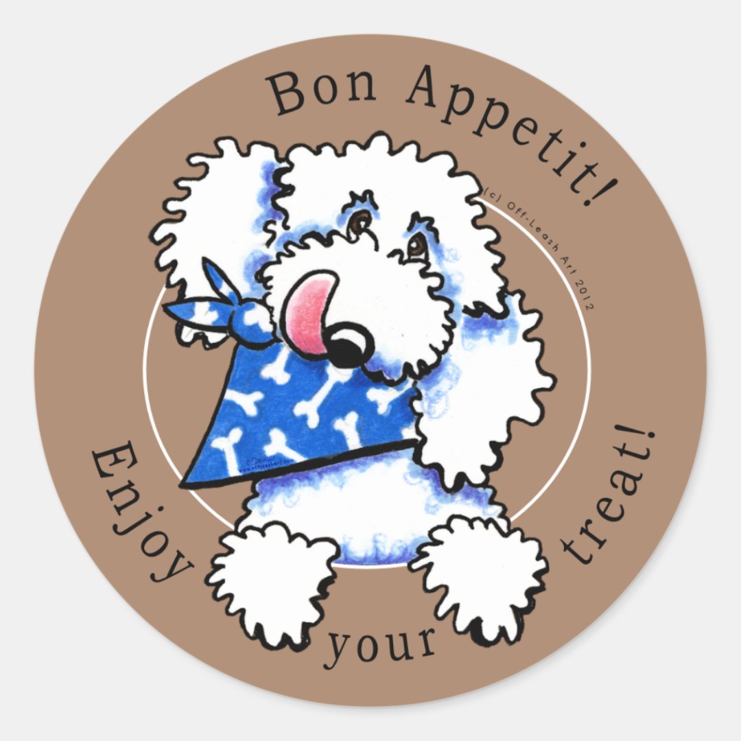 Dog Bon Appetit! Pet Treats Labels Taupe Brown | Zazzle