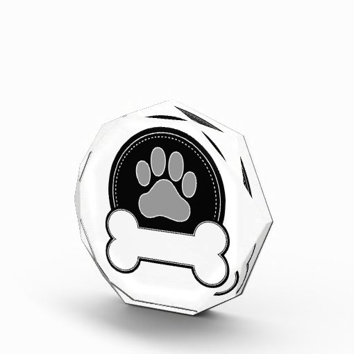 Dog Bone and Paw Acrylic Award | Zazzle