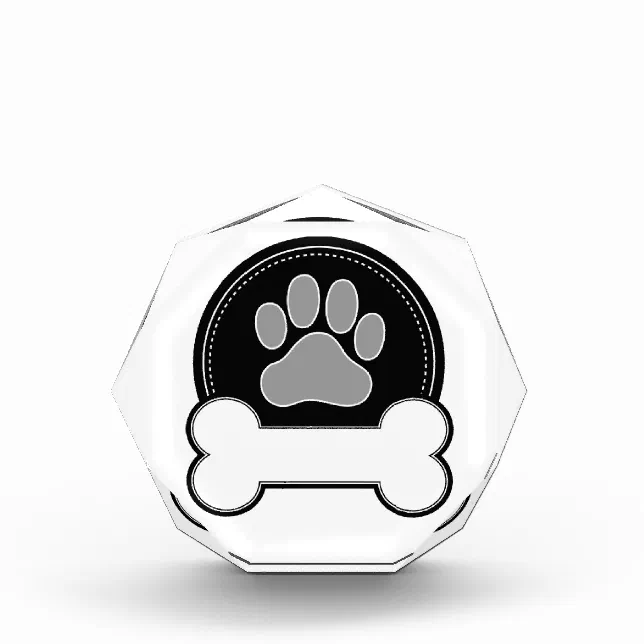 Dog Bone and Paw Acrylic Award | Zazzle