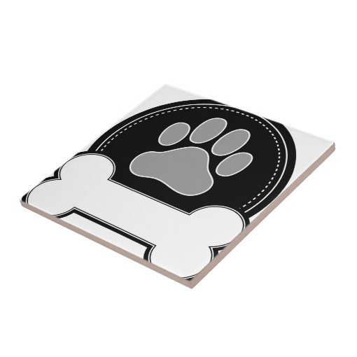 Dog Bone and Paw Ceramic Tile | Zazzle