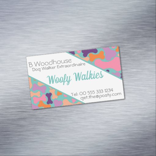 dog bone design business Stationery Business Card Magnet | Zazzle