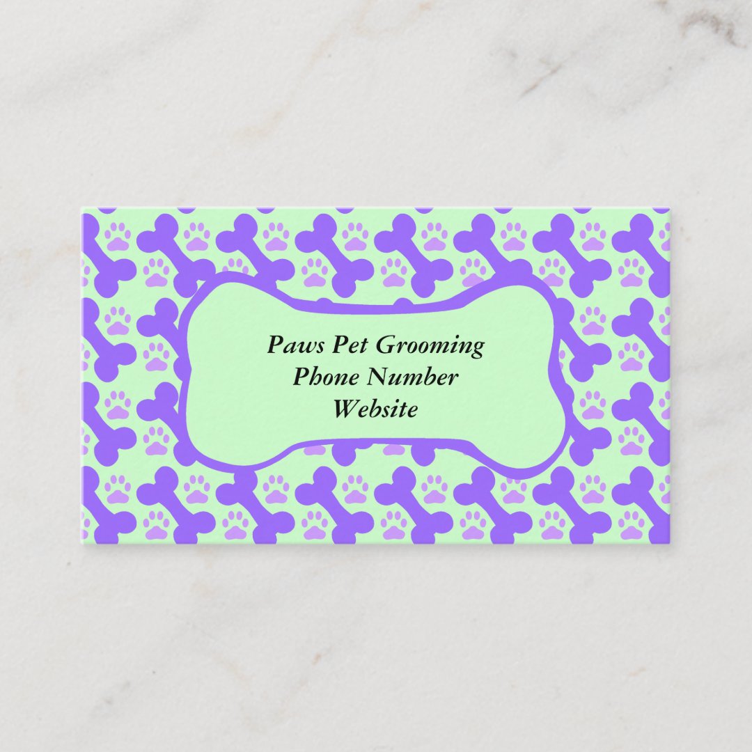Dog Bone & Paw Business Card | Zazzle