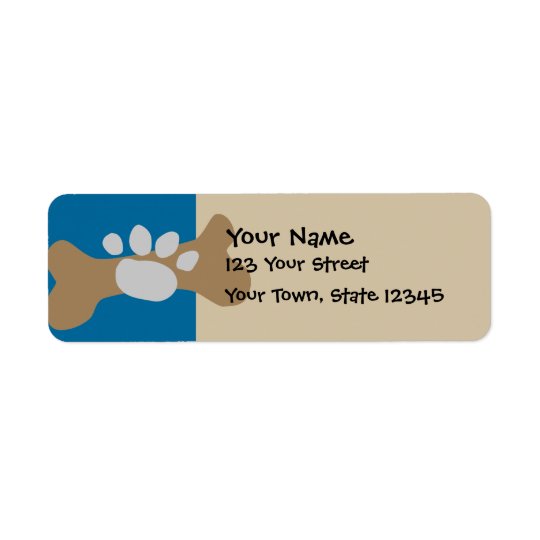 Dog Bone & Paw Print Label | Zazzle.com