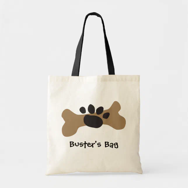 Dog Bone & Paw Print Tote Bag | Zazzle
