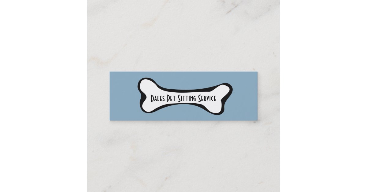 Dog Bone Pet Business Mini Business Card | Zazzle