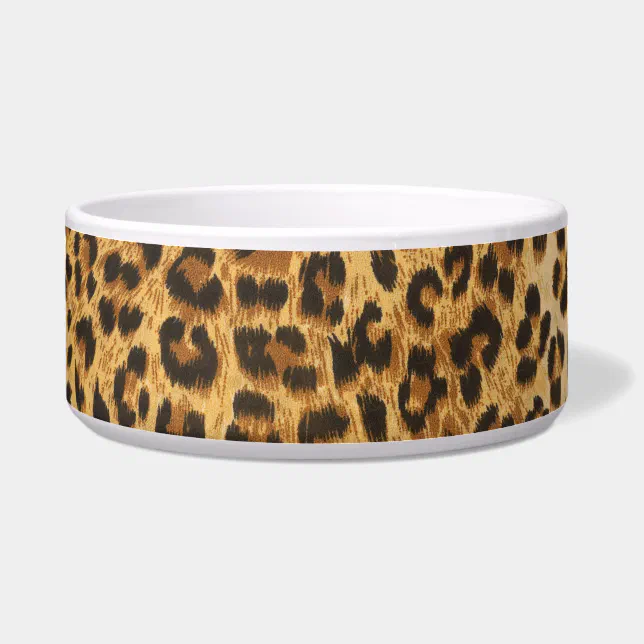 Dog bowl with leopard print | Zazzle