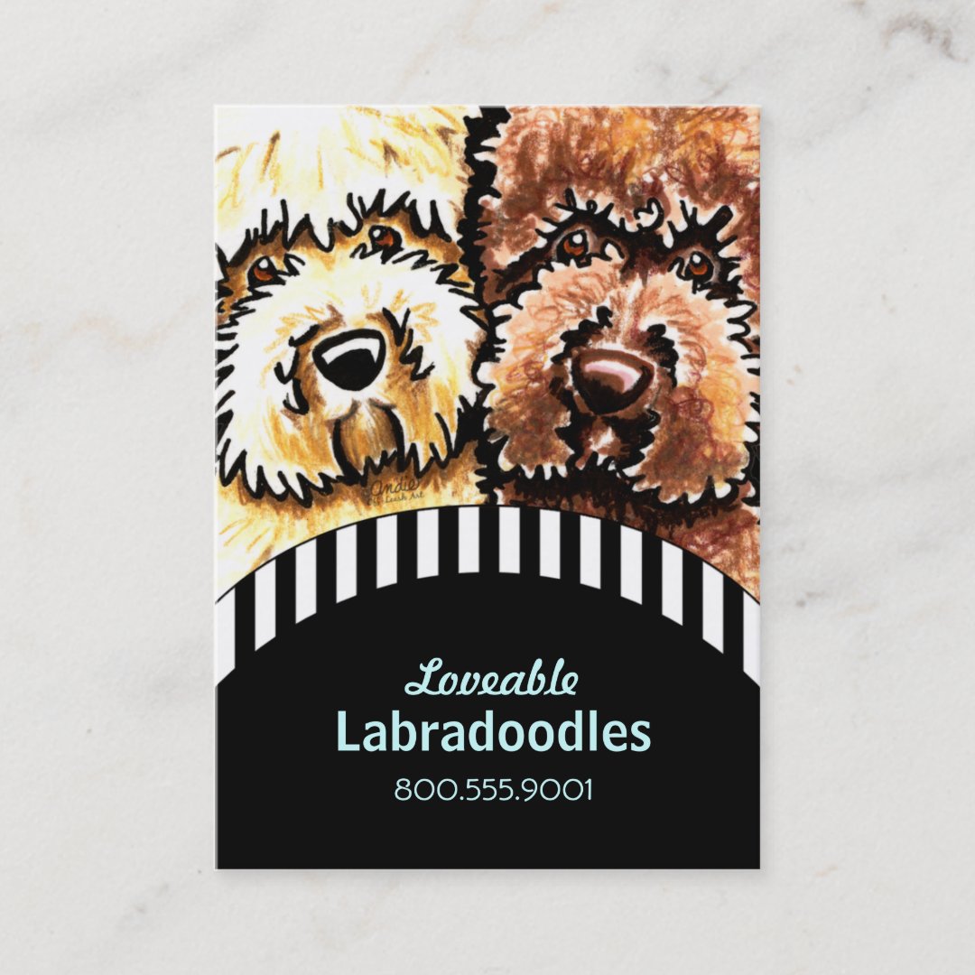 Dog Breeder Labradoodle Black Stripes Business Card | Zazzle