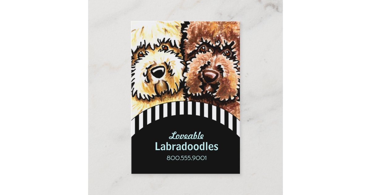Dog Breeder Labradoodle Black Stripes Business Card | Zazzle