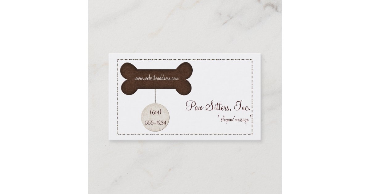 Dog Business Card :: Brown Dog Bone/Tag | Zazzle