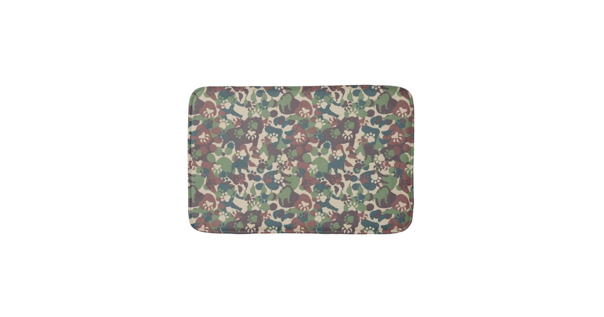 Dog Camouflage Pattern Bathroom Mat | Zazzle