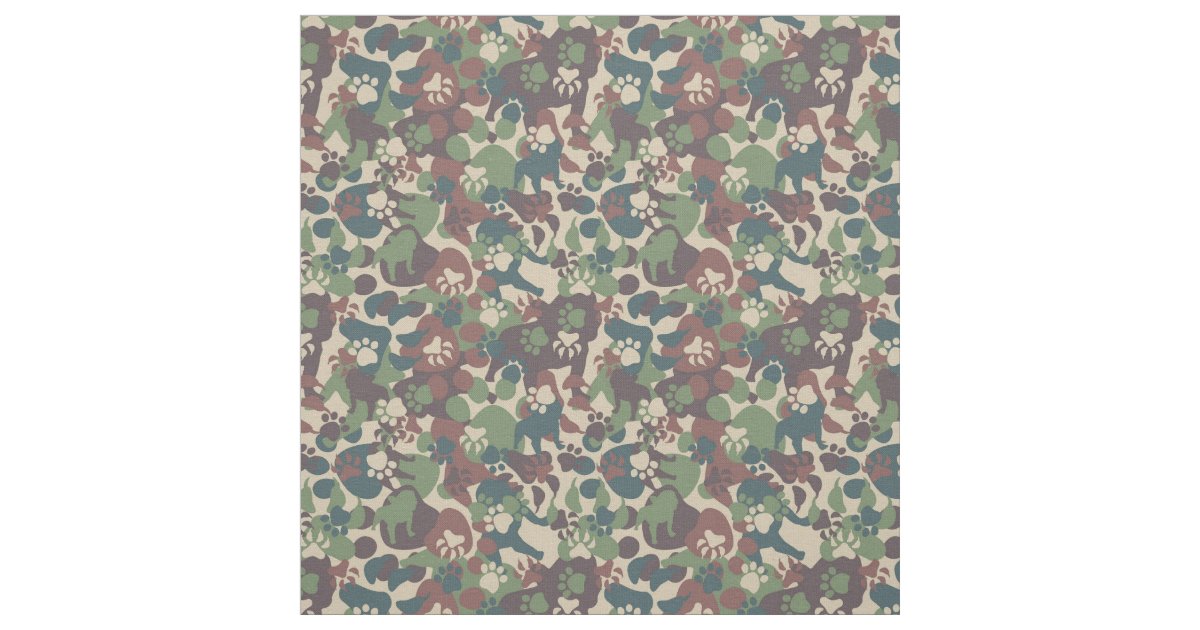 Dog Camouflage Pattern Fabric | Zazzle