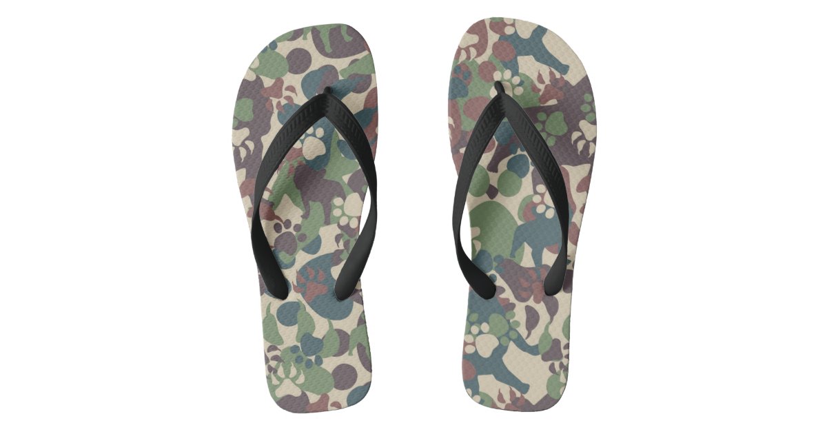 Dog Camouflage Pattern Flip Flops | Zazzle